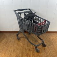 China New Design Pure Plastic Hand Push Shopping Trolley for Supermarket Shop for sale