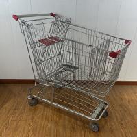 China German Style 210L Powder Coating Hand Push Shopping Trolley Cart for Supermarket for sale