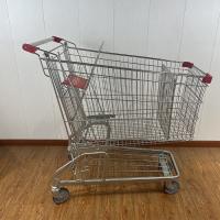 China German Style 210L Powder Coating Hand Push Shopping Trolley Cart for Supermarket for sale