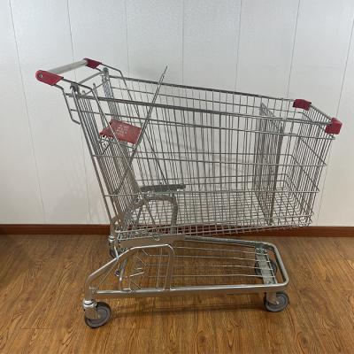 China German Style 210L Powder Coating Hand Push Shopping Trolley Cart for Supermarket for sale