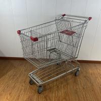 China German Style 210L Powder Coating Hand Push Shopping Trolley Cart for Supermarket for sale