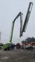 China Used Concrete Trailer Pump Zoomlion Benz 56m 150 M3/H for sale