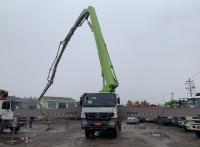 China Used Concrete Trailer Pump Zoomlion Benz 56m 150 M3/H for sale