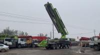 China Used Concrete Trailer Pump Zoomlion Benz 56m 150 M3/H for sale