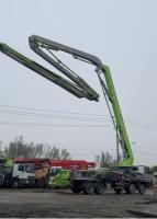 China Used Concrete Trailer Pump Zoomlion Benz 56m 150 M3/H for sale