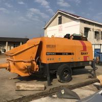 China HBT60 200M Used Concrete Trailer Pump , Sany Boom Pump Renew Orange Color for sale