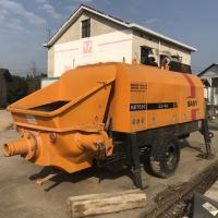 China HBT60 200M Used Concrete Trailer Pump , Sany Boom Pump Renew Orange Color for sale