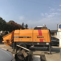 China HBT60 200M Used Concrete Trailer Pump , Sany Boom Pump Renew Orange Color for sale
