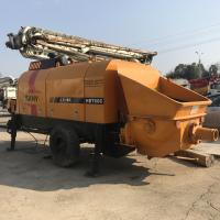 China HBT60 200M Used Concrete Trailer Pump , Sany Boom Pump Renew Orange Color for sale