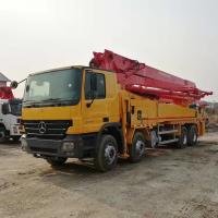 China Refurbished 140m3/H 600L Barrel Concrete Boom Pump Truck Orange Four Axle for sale