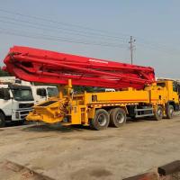 China Refurbished 140m3/H 600L Barrel Concrete Boom Pump Truck Orange Four Axle for sale