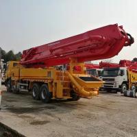 China Refurbished 140m3/H 600L Barrel Concrete Boom Pump Truck Orange Four Axle for sale