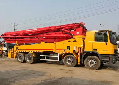 China Refurbished 140m3/H 600L Barrel Concrete Boom Pump Truck Orange Four Axle for sale