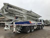 China 150M3/H 52m Concrete Boom Truck Second Hand Remanufactured White 300KW for sale