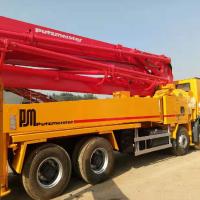 China 42 Meter Putzmeister Beton Pump Used Truck Mounted Red Color for sale