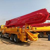 China 42 Meter Putzmeister Beton Pump Used Truck Mounted Red Color for sale