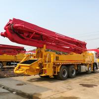 China 42 Meter 80km/H Used Concrete Pump Truck , Used Volvo Truck With 4 Boom for sale