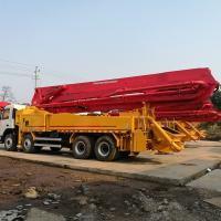 China 42 Meter 80km/H Used Concrete Pump Truck , Used Volvo Truck With 4 Boom for sale