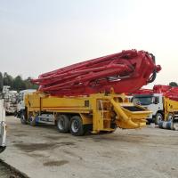 China 46m 287kw Putzmeister Used Cement Truck Heavy Duty Red And Orange for sale