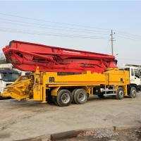 China 46m 287kw Putzmeister Used Cement Truck Heavy Duty Red And Orange for sale