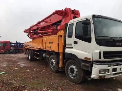 China 2011 Year Second Hand Truck 46 Meter Isuzu，Sany Brand Red And White Pump for sale