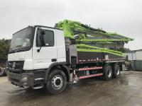 China Construction 38M Boom Used Concrete Pump Truck 4 Boom 300KW 120 M3/H for sale