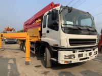 China 6 Putzmeister 38m Placing Boom Used Truck Mounted Concrete Pump Beton Pumper Machine for sale