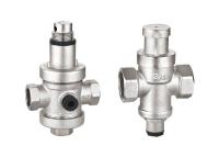 China Brass Pressure Reducing Valves 1 1/4'' F X F With 1/4'' Gauge Port Nickel Plated 3 Bar PRV for sale