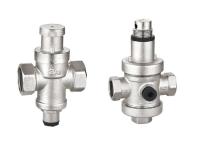 China Brass Pressure Reducing Valves 3/4'' F X F With 1/4'' Gauge Port Nickel Plated PRV Water Valve for sale