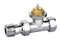 China EN215 Certified Straight Thermostatic Radiator Valve With Compression End For Copper Pipe 15MMx1/2'' Chrome Plated for sale