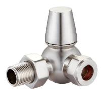 China Classic Traditional Radiator Valves Chrome Corner Type 1/2 Inches For 15mm Copper Pipe for sale