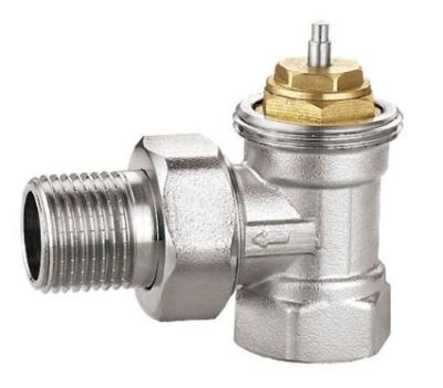 China Copper Thermostatic Black Angled Radiator Valves 1/2'' X 1/2'' Nickel Plated for sale