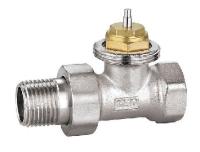China Straight Thermostatic Radiator Valve 1/2'' x 1/2'' In Nickel Plated For Steel Pipe for sale