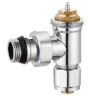 China Angled Thermostatic Radiator Valve 1/2'' With Adapter For 16mm PEX Pipe for sale