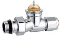 China Straight Thermostatic Radiator Valve 1/2'' With Adapter For 16mm PEX Pipe for sale