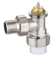 China Angled Thermostatic Radiator Valve 15mm x 1/2'' With PPR Pipe Nickel Plated for sale