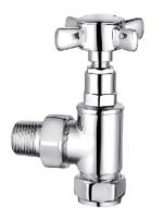 China Angled Cross Head Manual Radiator Valves 15mmx1/2'' For Copper Pipe for sale