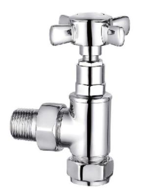 China Angled Cross Head Manual Radiator Valves 15mmx1/2'' For Copper Pipe for sale