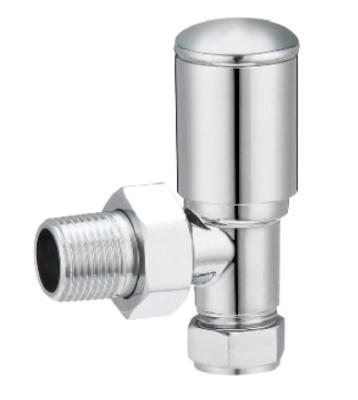 China Modern Angled Radiator Valves 15mmx1/2'' For Copper Pipe With Compression End Chrome Plated for sale