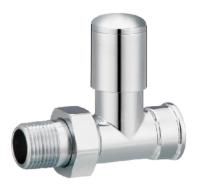 China Standard Modern Straight Radiator Valves 1/2'' For Steel Pipe Chrome Plated for sale