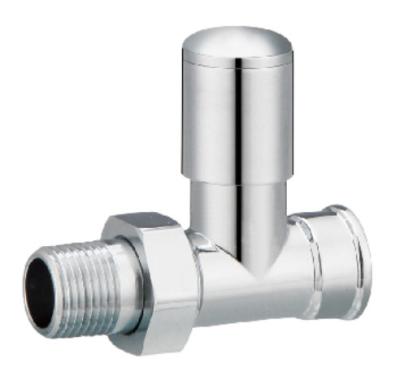 China Standard Modern Straight Radiator Valves 1/2'' For Steel Pipe Chrome Plated for sale
