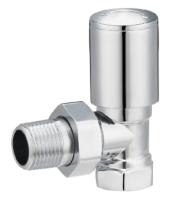 China Standard Modern Angled Radiator Valves 1/2 inch x1/2 inch For Steel Pipe Chrome Plated for sale