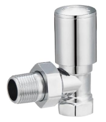 China Standard Modern Angled Radiator Valves 1/2 inch x1/2 inch For Steel Pipe Chrome Plated for sale
