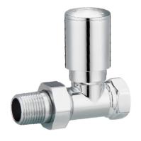 China Standard Modern Straight Radiator Valves 1/2 inch x1/2 inch For Steel Pipe Chrome Plated for sale