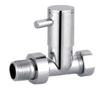 China Modern Straight Towel Rail Valves 1/2'' For 15mm Copper Pipe With Smart Lever Chrome Plated for sale