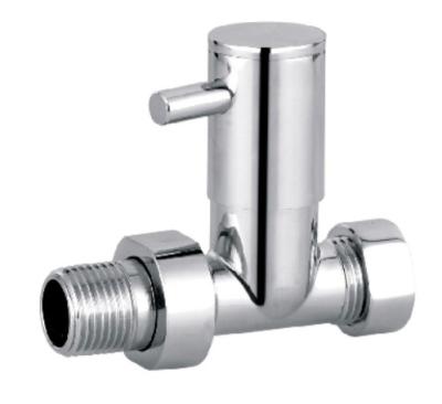 China Modern Straight Towel Rail Valves 1/2'' For 15mm Copper Pipe With Smart Lever Chrome Plated for sale