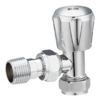 China Modern Angled Radiator Valves 1/2'' For 15 mm Copper Pipe With Valve Tail Chrome Plated for sale