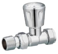 China Modern Straight Radiator Valves 1/2'' For 15 mm Copper Pipe With Valve Tail Chrome Plated for sale