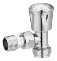 China Modern Angled Radiator Valves 1/2'' For 15 mm Copper Pipe With Valve Tail Chrome Plated for sale