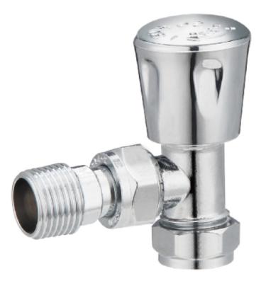 China Modern Angled Radiator Valves 1/2'' For 15 mm Copper Pipe With Valve Tail Chrome Plated for sale